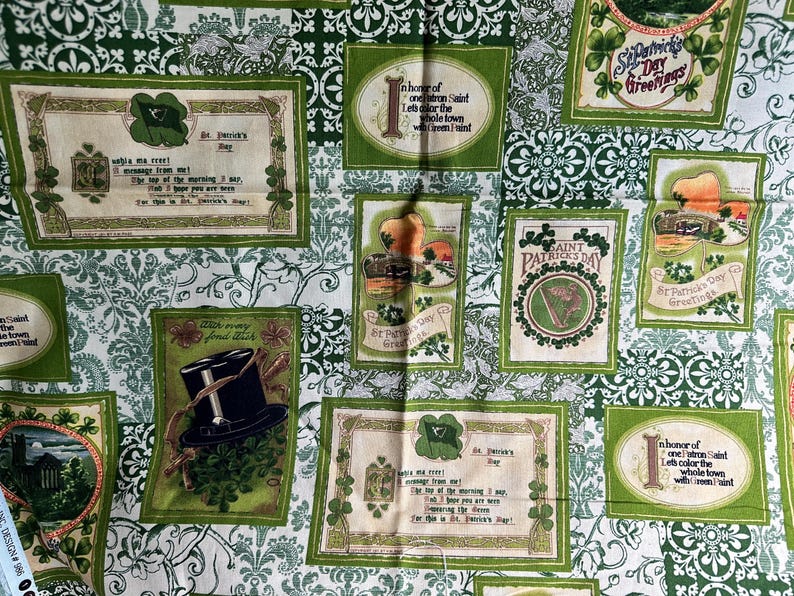 1 Yard 9" ERIN GO BRAGH! 100% Cotton Sewing Quilting Fabric Fabri-quilt ...