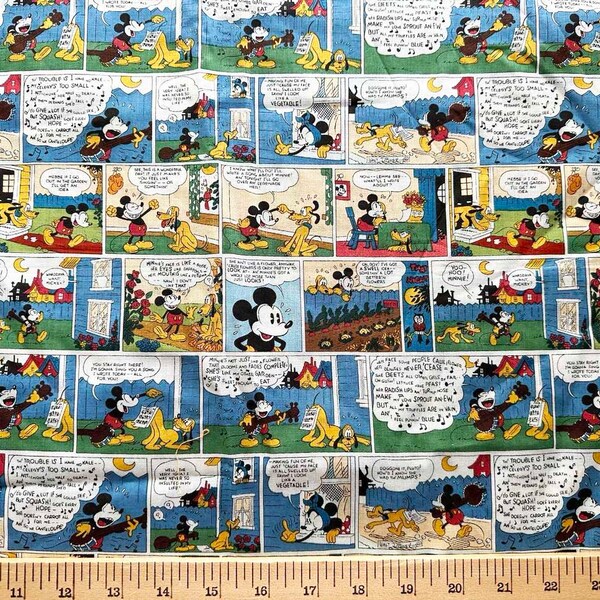 Mickey Comic Strip Fabric - Etsy