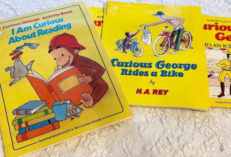 VINTAGE CURIOUS GEORGE Little Monkey Books Plastic Bookmarks - Etsy