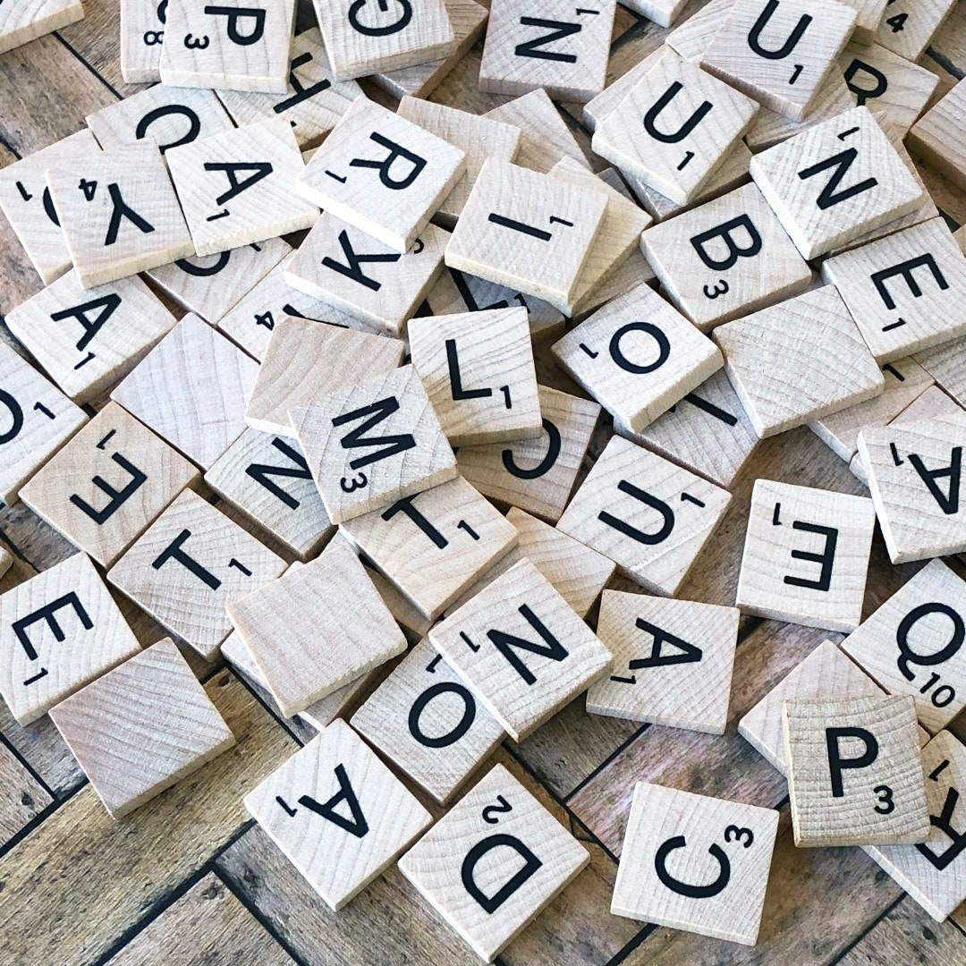 AUTHENTIC GAME SCRABBLE Wood Tile Pieces Approximately 90 Clean From ...