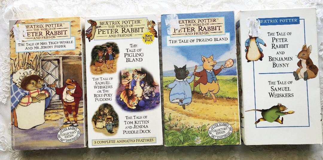 4 BEATRIX POTTER VHS Video Tapes Peter Rabbit Benjamin Bunny Pigling ...