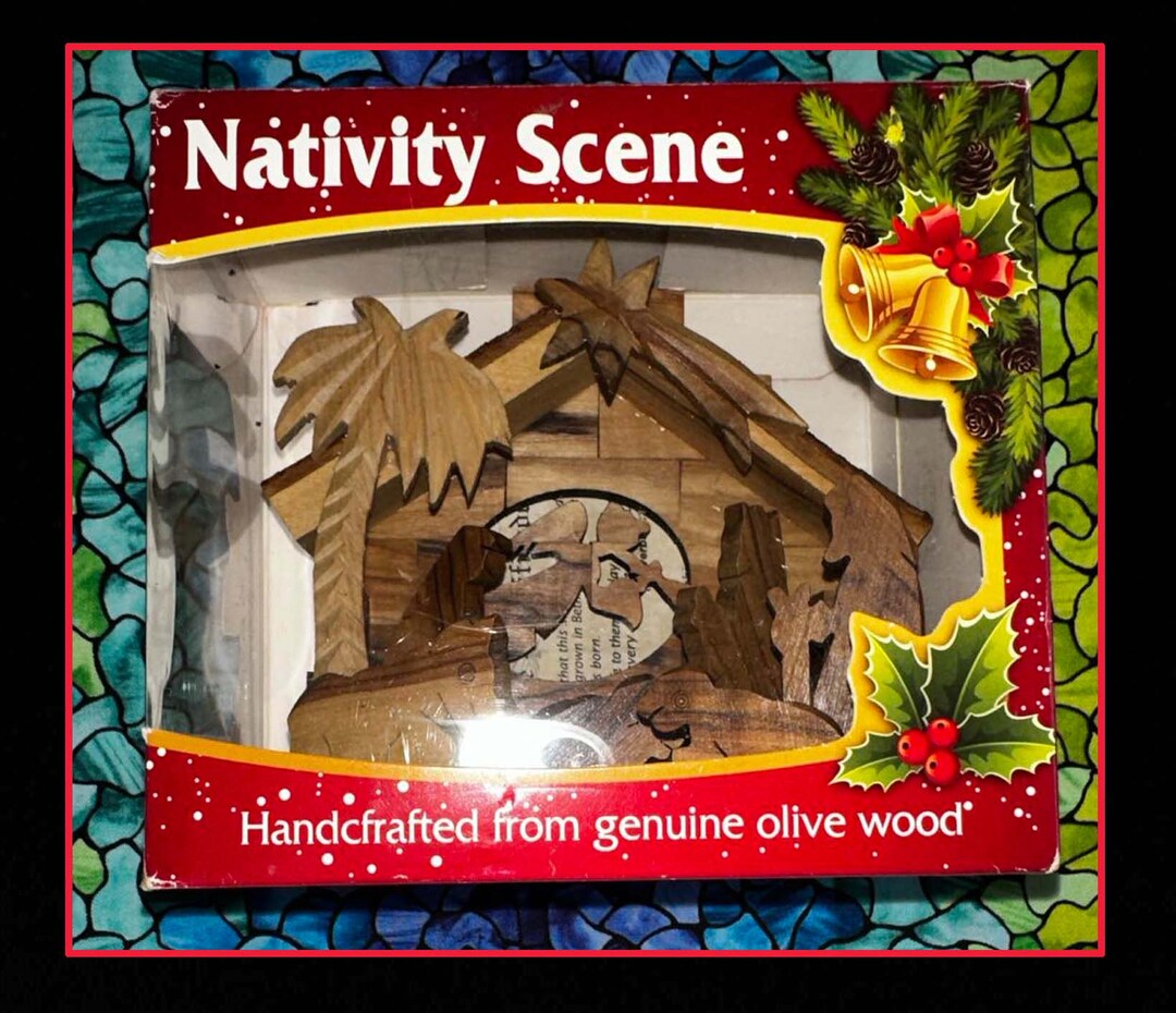 OLIVE WOOD Carved NATIVITY Handcrafted in the Holy Land by Holy Jordan ...