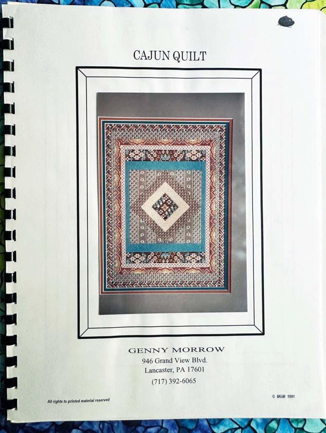 1991 CAJUN QUILT EMBROIDERY Original Spiral Bound Embroidery Pattern by ...