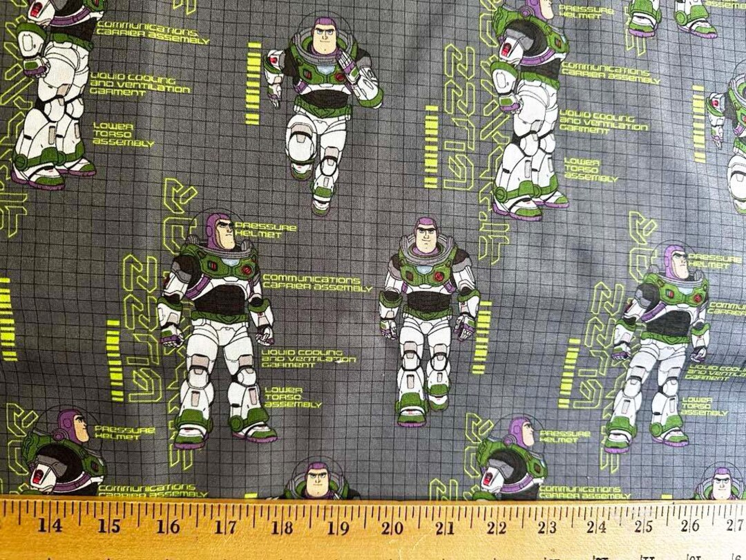 DISNEY BUZZ LIGHTYEAR One Yard (36" X 43") 100% Cotton Quilting Sewing ...