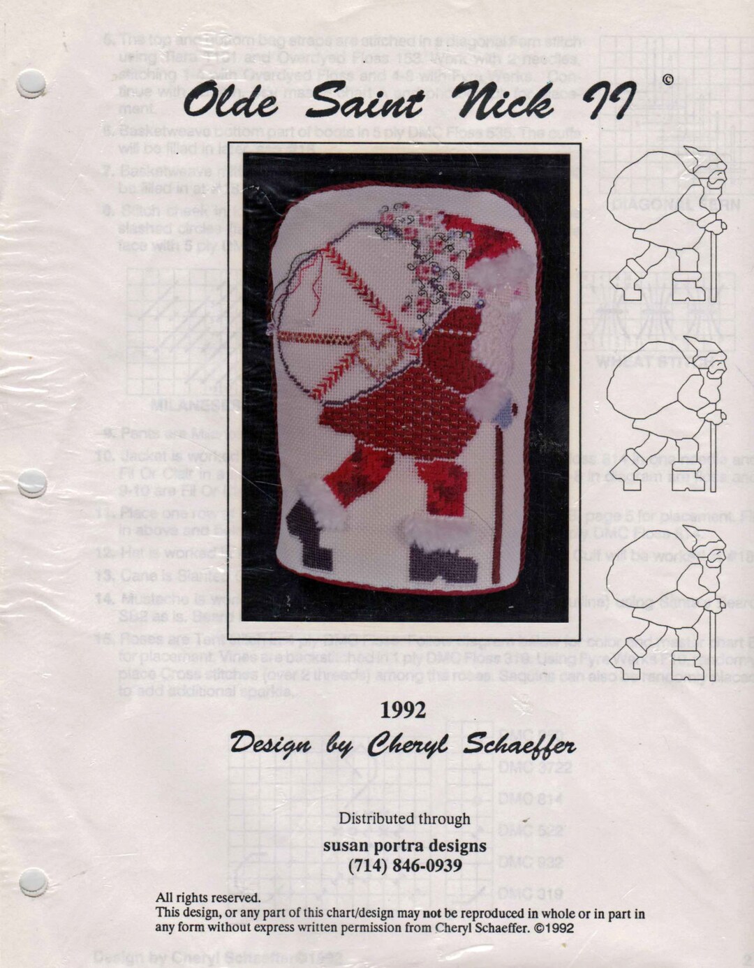 OLDE SAINT NICK 1992 Design by Cheryl Schaeffer Susan Portra Needlework ...