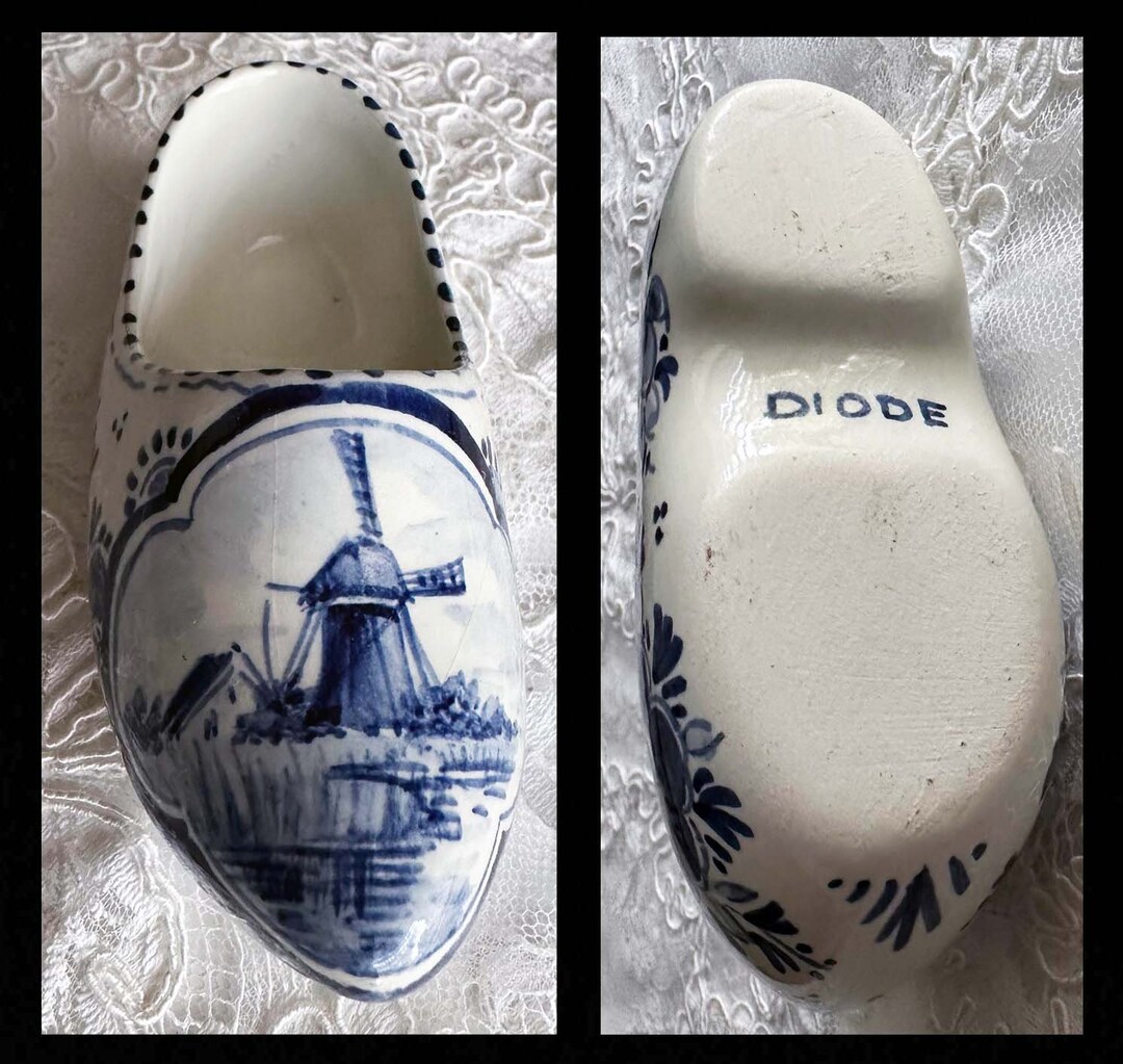 VINTAGE HOLLAND DELFT Blue Windmill Show Diode 4-1/2" Long Windmill ...