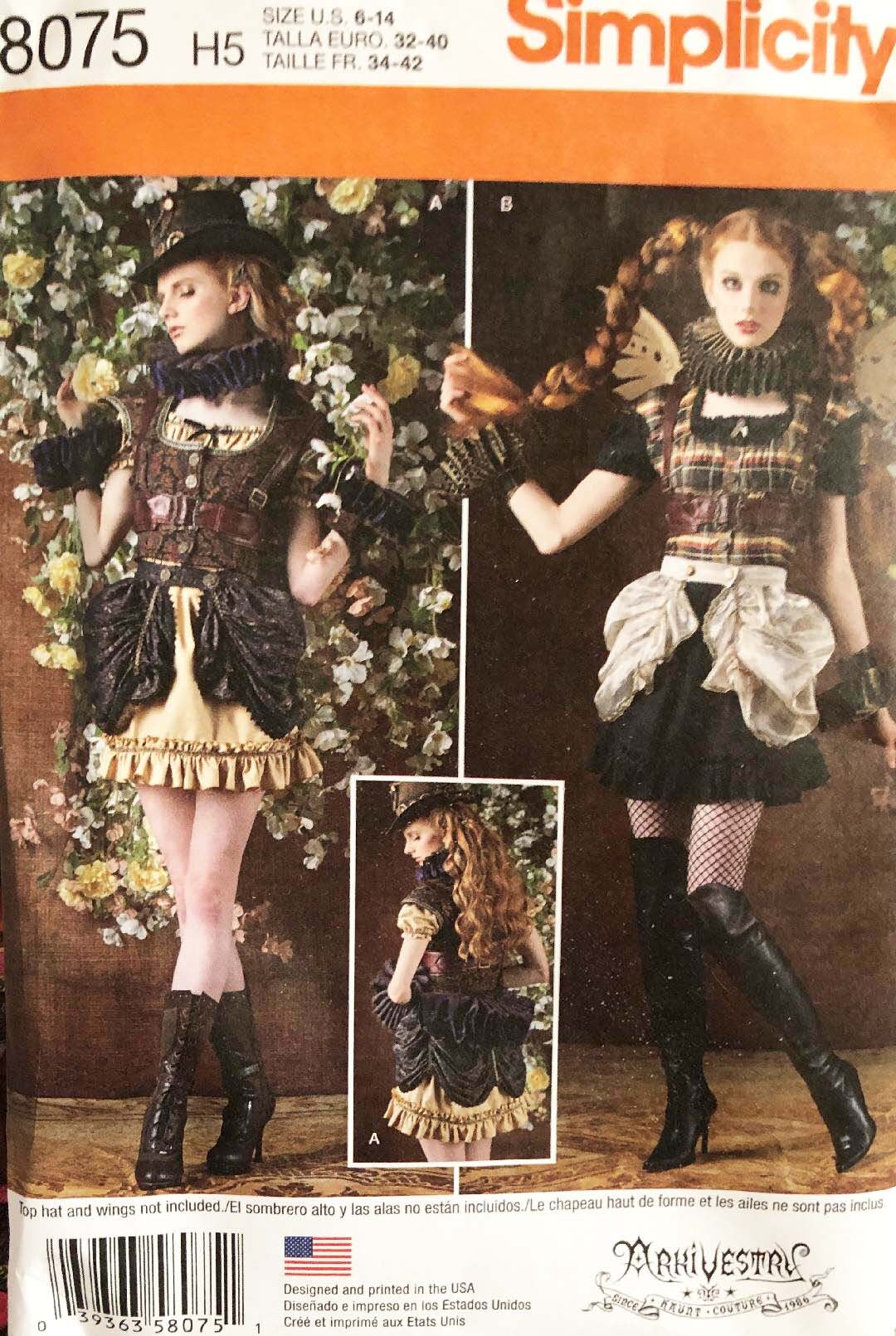 8075 SIMPLICITY STEAMPUNK COSTUME Adult Sewing Pattern Uncut Size H5 ...