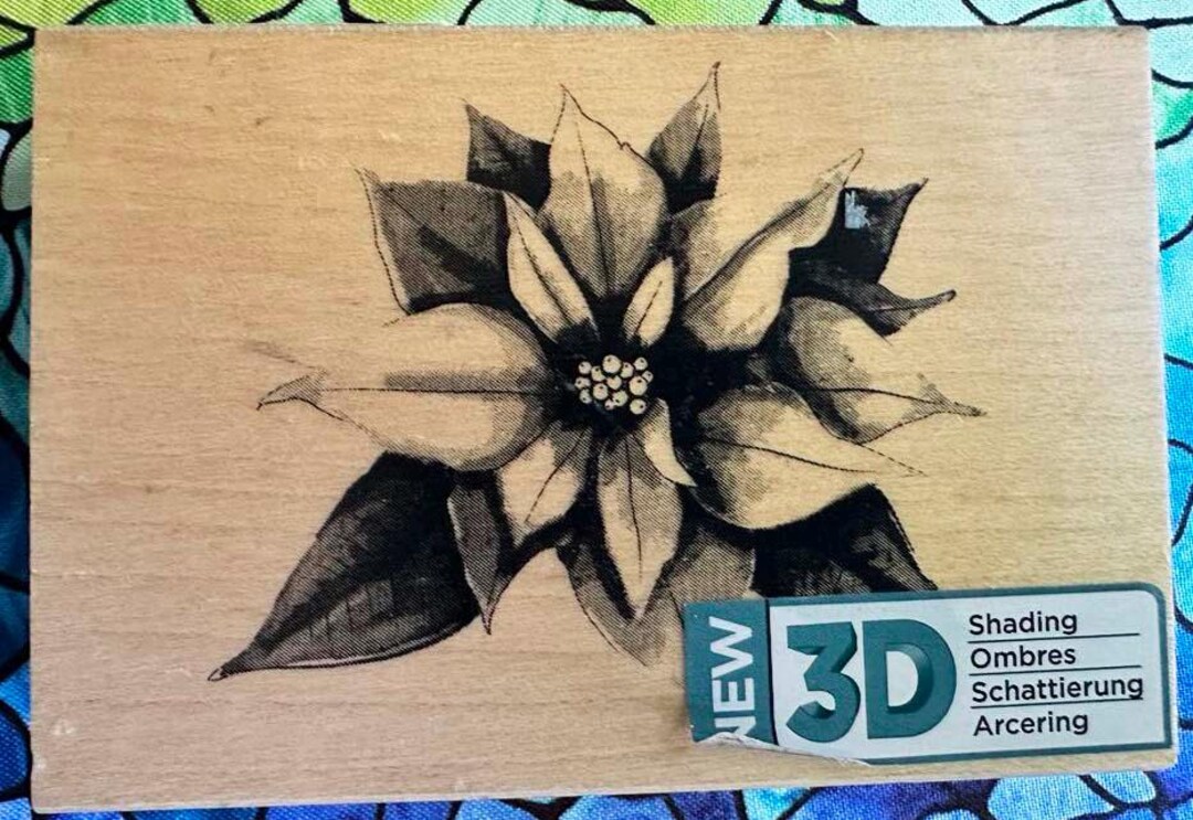 UNIQUE 3D SHADING Wood RUBBER Mounted Stamp for Paper Crafts Shading by ...