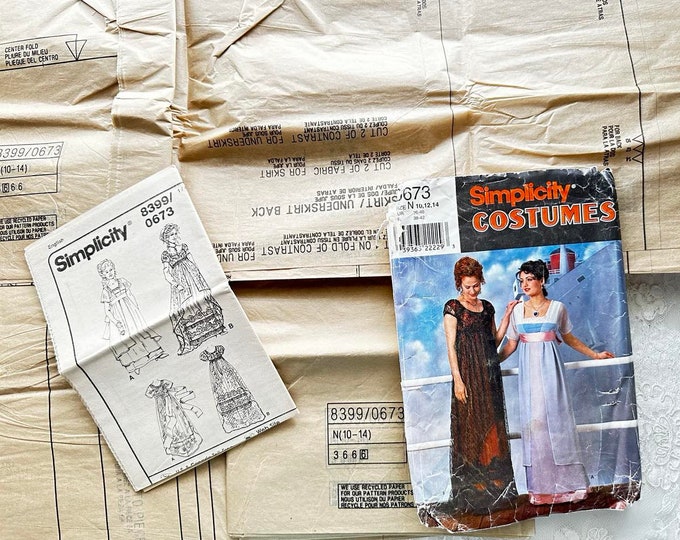 Womens' SIMPLICITY TITANIC COSTUMES Pattern 0673 Size N 10 12 14 Uncut ...
