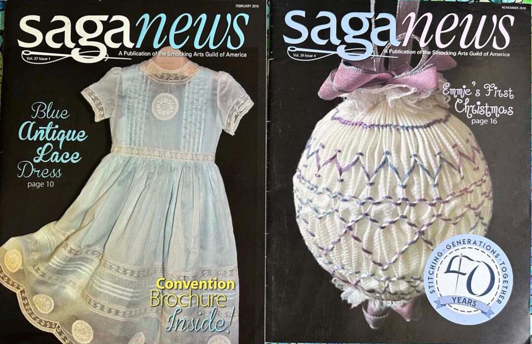 2 SAGA NEWS SMOCKING Guild of America Back Issues Magazines February ...