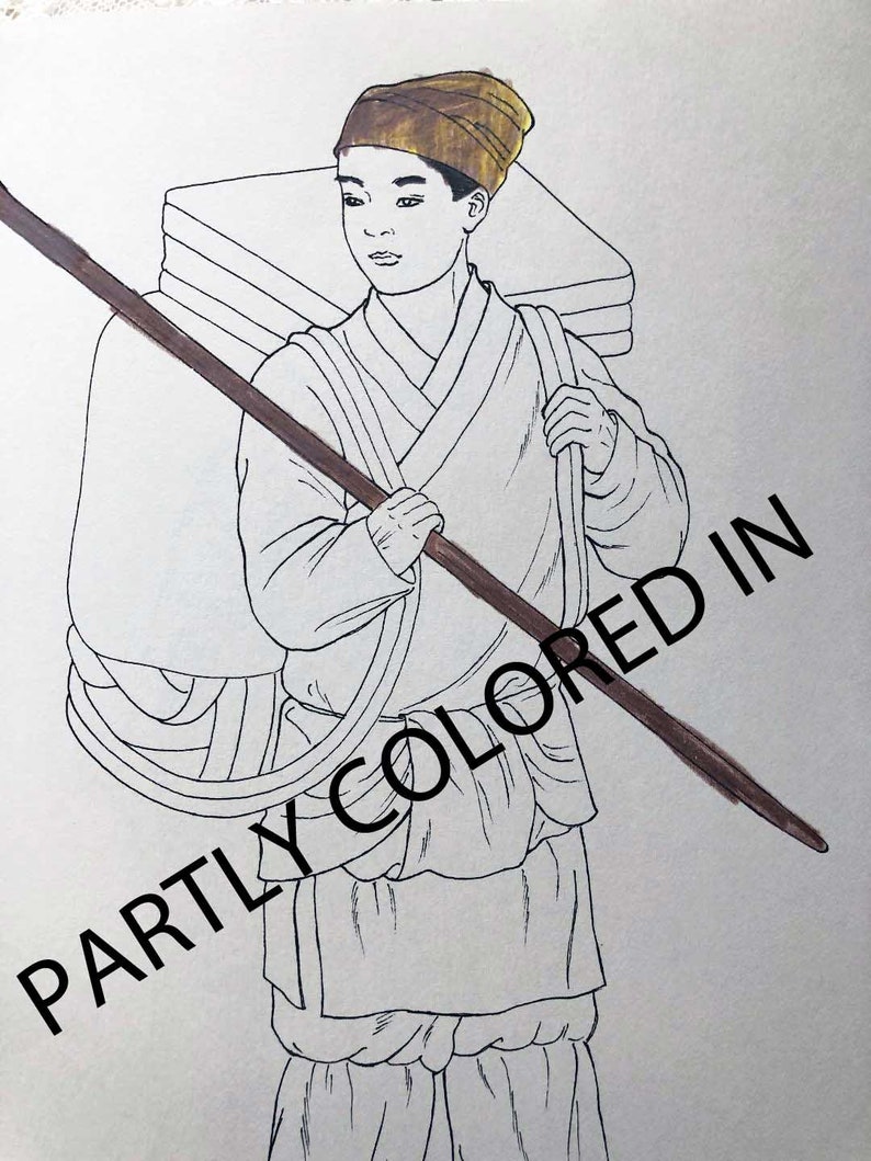 VINTAGE CHINESE FASHION Dover Coloring Book Ming-ju Sun 2002 - Etsy