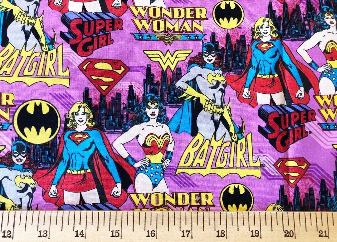 BATGIRL WONDER WOMAN D.C. Comics 100% Cotton Sewing Quilting Fabric by ...