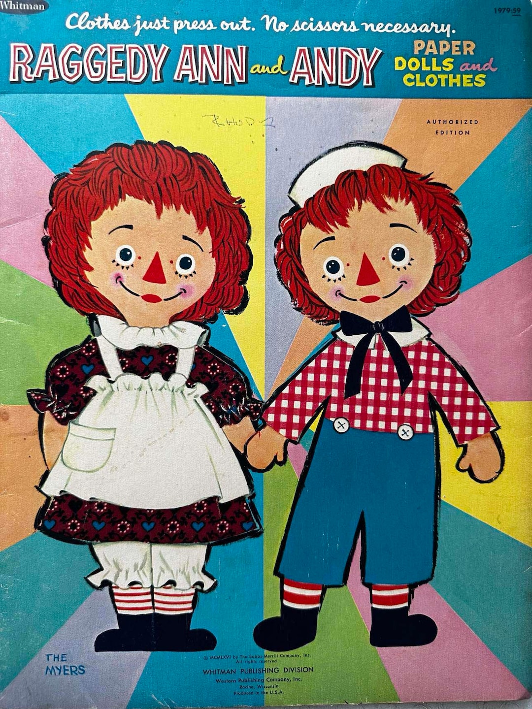 MCMLXVI RAGGEDY ANN & Andy Paper Dolls Uncut Book Clothes Just Punch ...