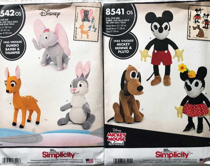 DUMBO MICKEY MOUSE Bambi Thumper Minnie Mouse Pluto Disney 1945 Vintage ...