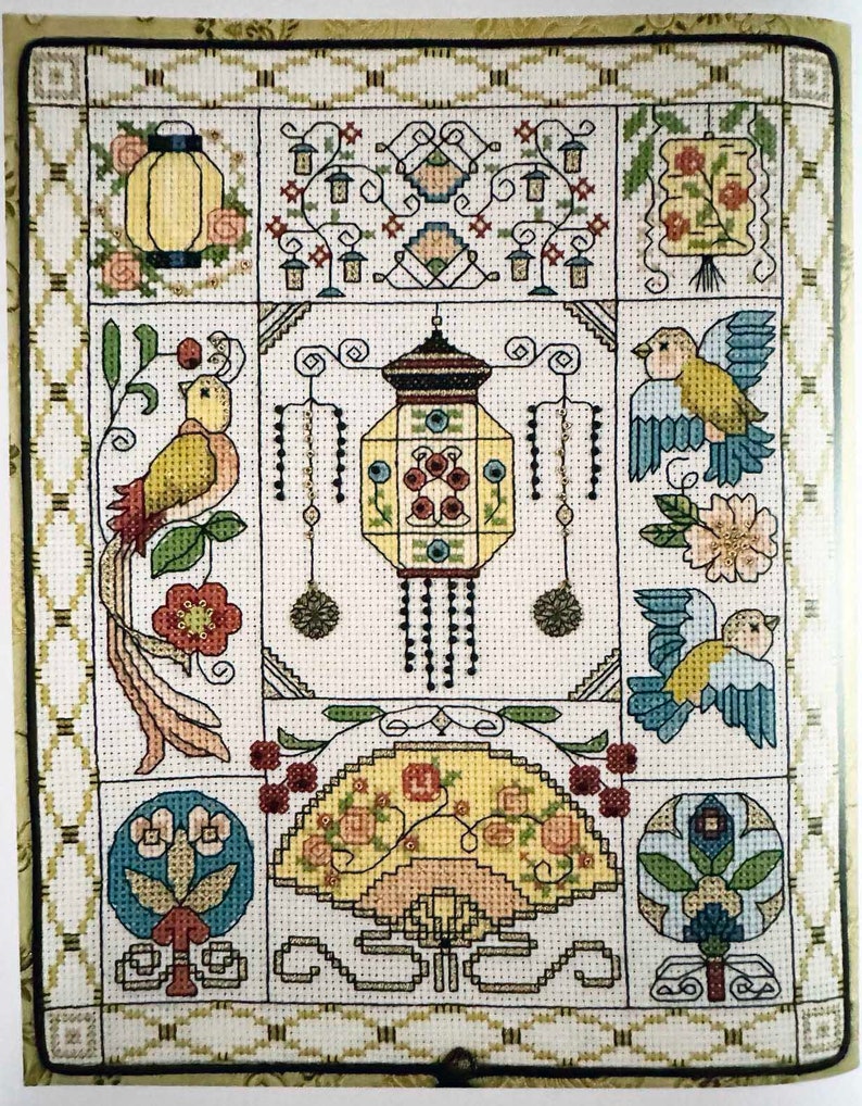 ORIENTAL LESLEY TEARE Counted Cross Stitch Hardbound Book Over 30 ...