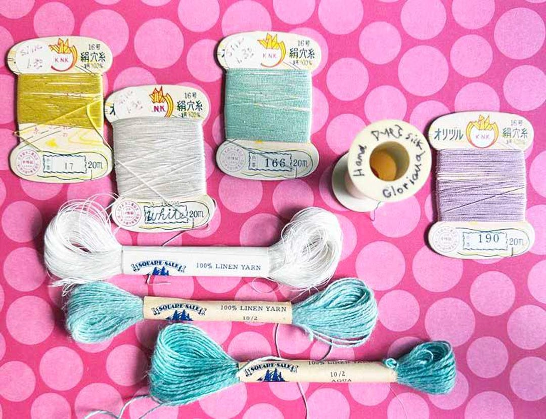 VINTAGE JAPANESE SILK & 100% Linen Yarn Floss Thread - Various Group ...