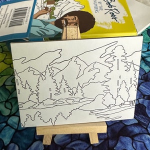 BOB ROSS PAINT by the Numbers Miniature Kit With 3 Canvases, Wooden ...