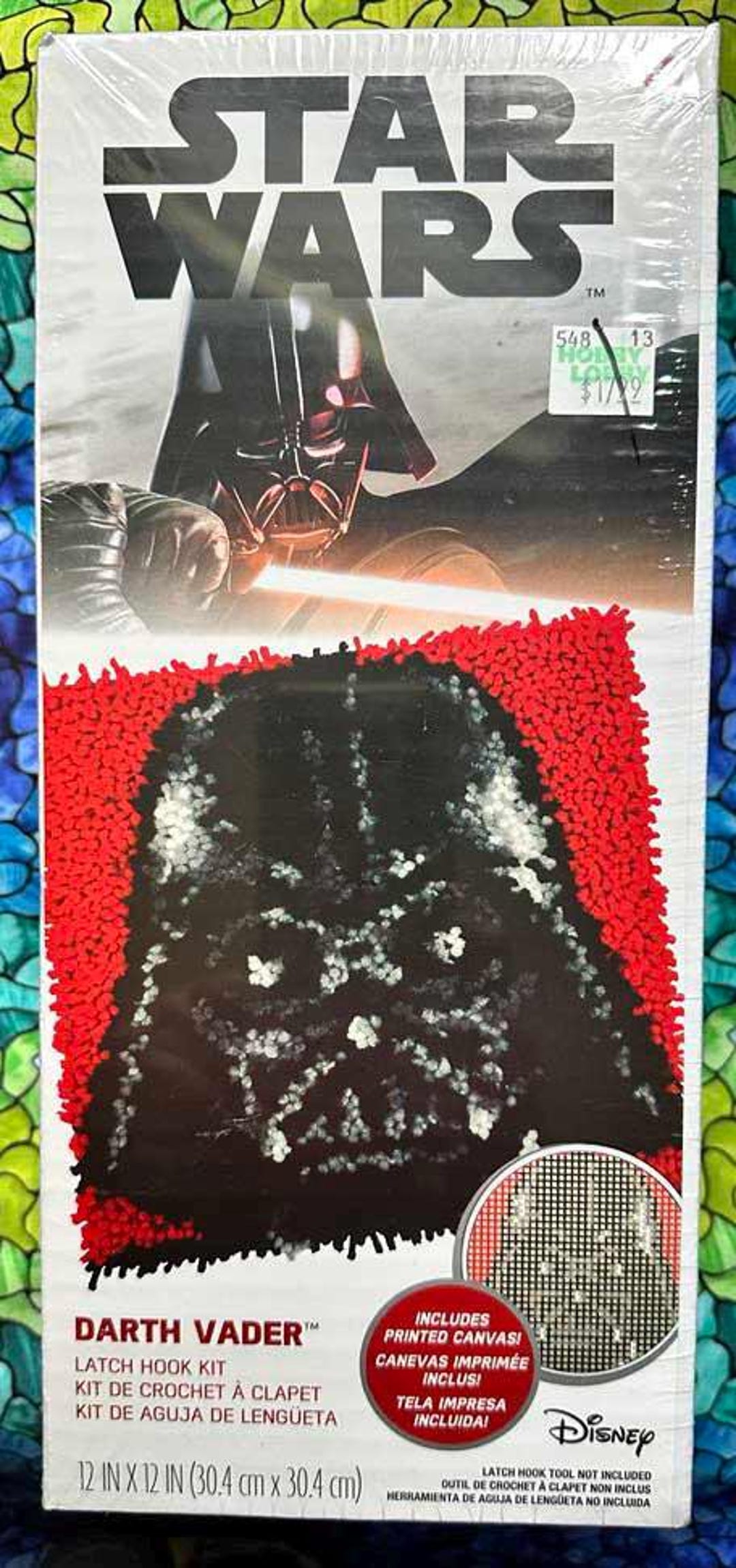STAR WARS DARTH Vader Latch Hook Kit Factory Sealed New Condition 12" X ...