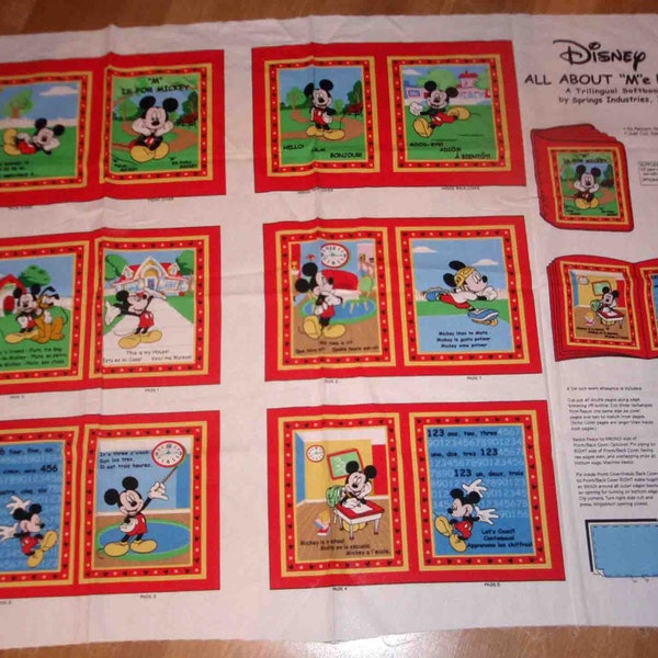 Mickey Mouse Fabric Panel - Etsy