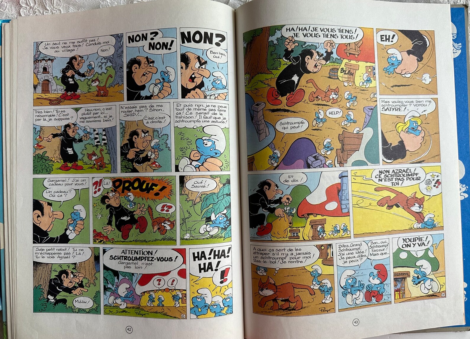 FRENCH SMURFS GARGAMEL Hardbound Book From 1990 Pego L'aeroschtroumpf 5 ...