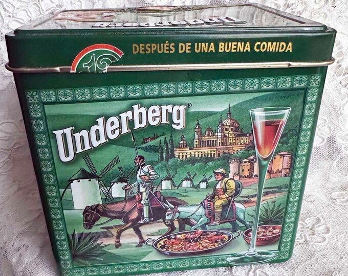 GERMANY UNDERBERG COLLECTOR'S Tin Great for Making Tin Jewelry Raised ...