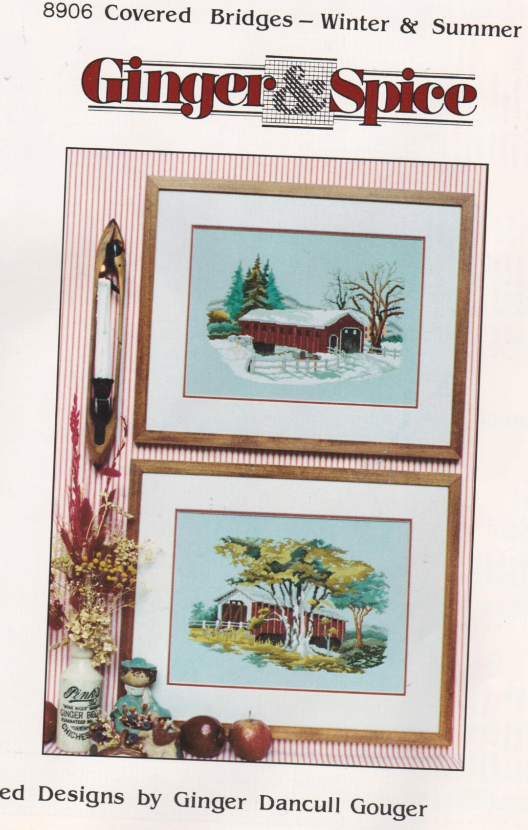 Ginger & Spice COVERED BRIDGES Cross Stitch Chart Winter and Summer ...