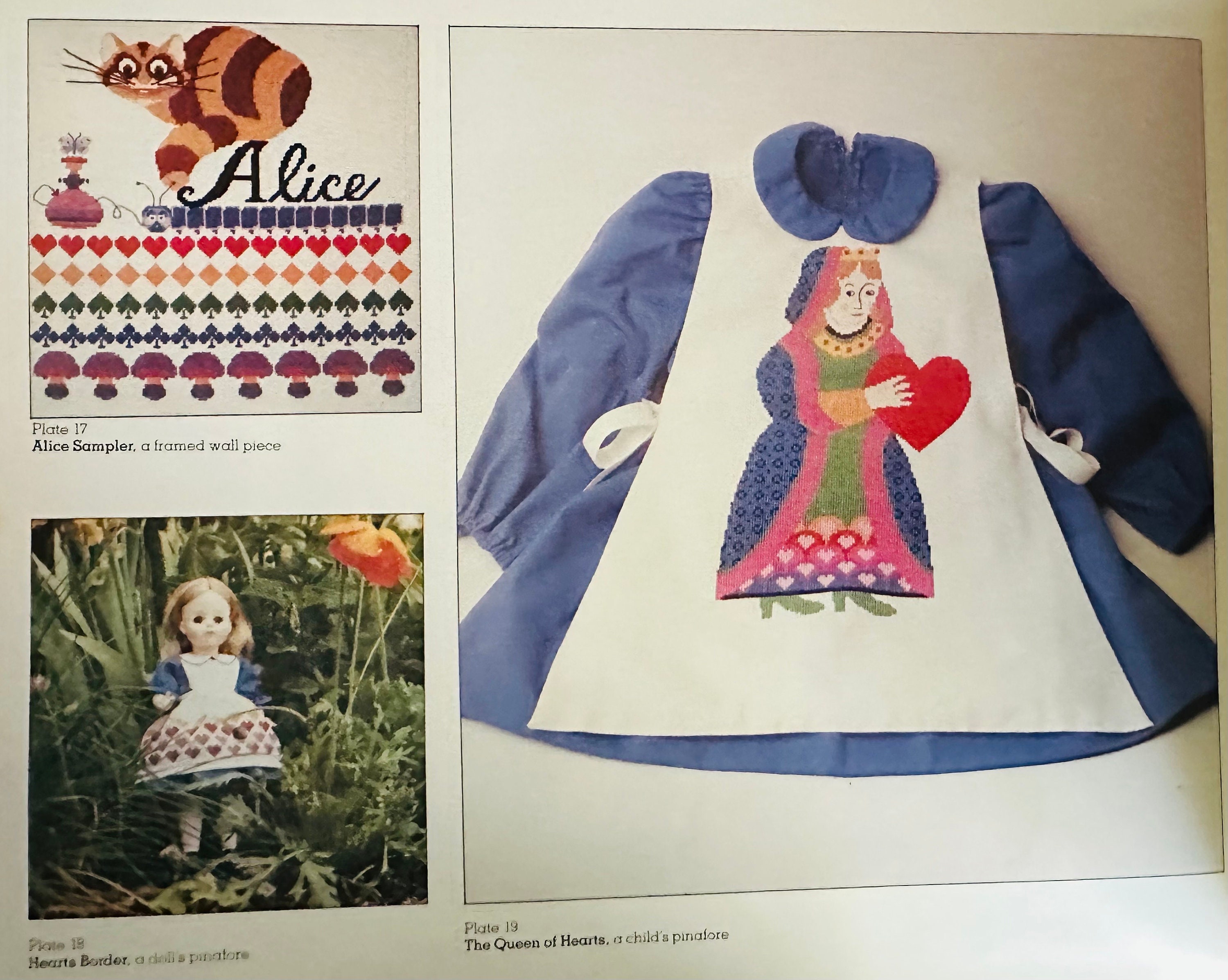 1979 ALICE in STITCHES WONDERLAND Hardbound Book by Kathleen Thorne ...