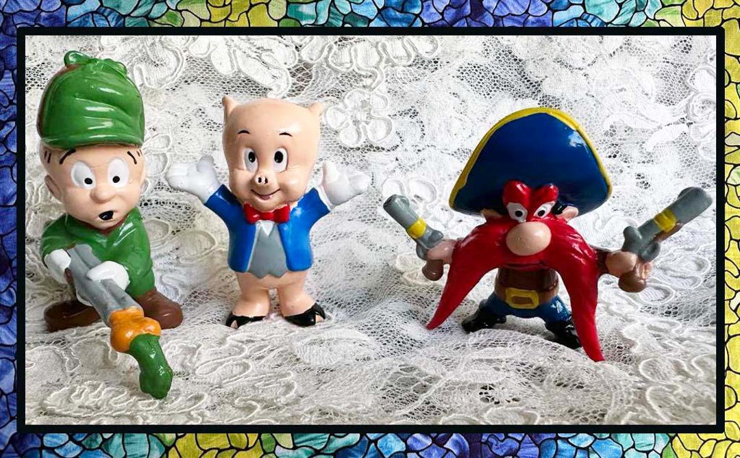 1988 PORKY PIG, ELMER Fudd, and Yosemite Sam Applause Brand P.V.C ...