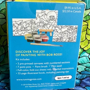 BOB ROSS PAINT by the Numbers Miniature Kit With 3 Canvases, Wooden ...