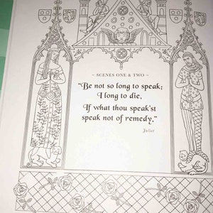 New ROMEO & JULIET SHAKESPEARE'S Play With Color Page Quality Coloring ...