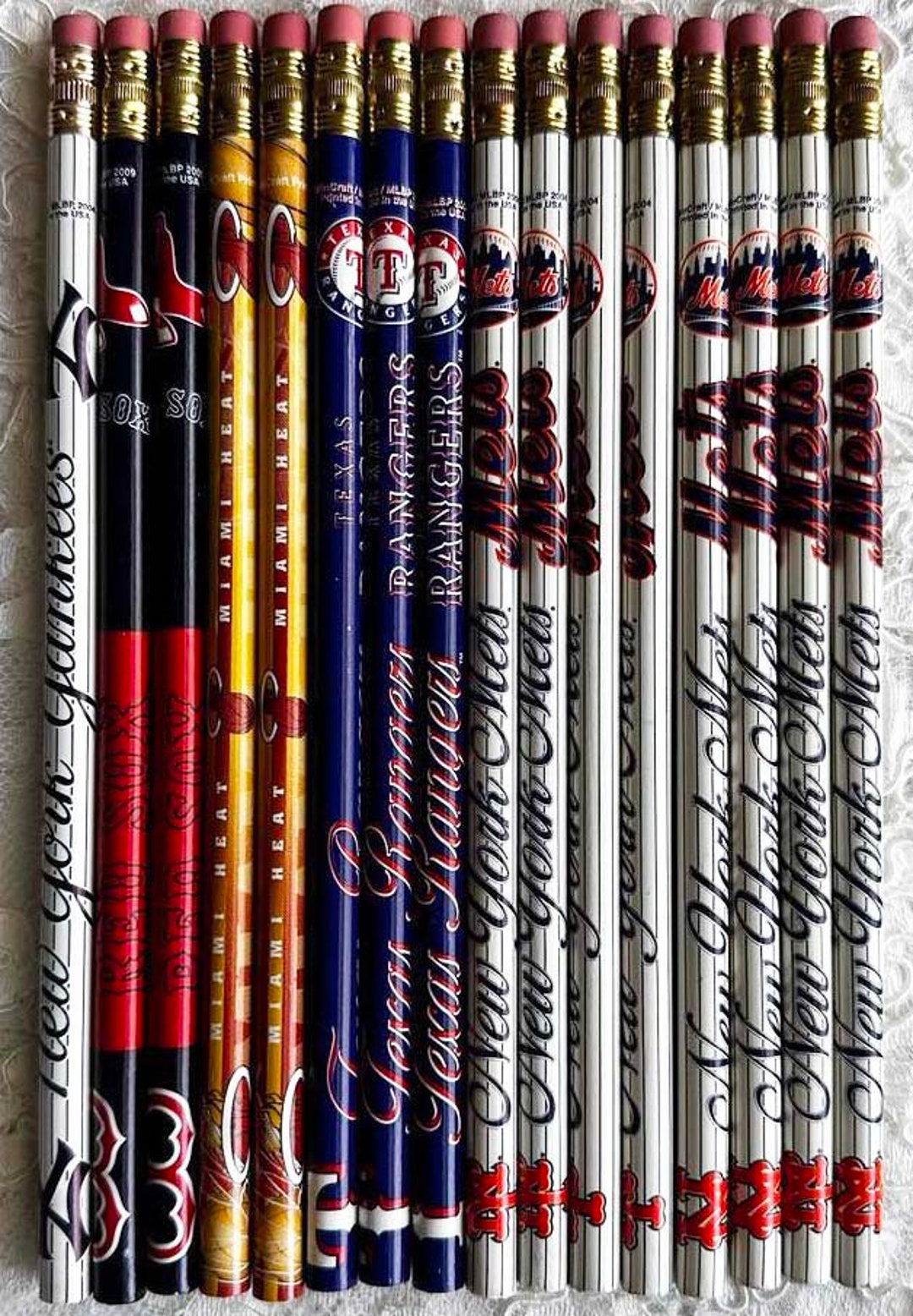 16 MAJOR LEAGUE BASEBALL Basketball Pencils With Erasers Vintage New ...