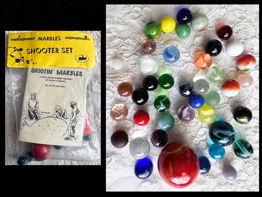 SHOOTIN' MARBLES VINTAGE Game the Marble Man Beautiful Colors! Made ...
