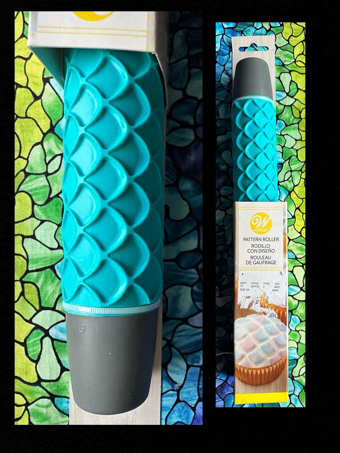 WILTON TURQUOISE SCALLOPED Pattern Roller Brand New Unused Condition ...