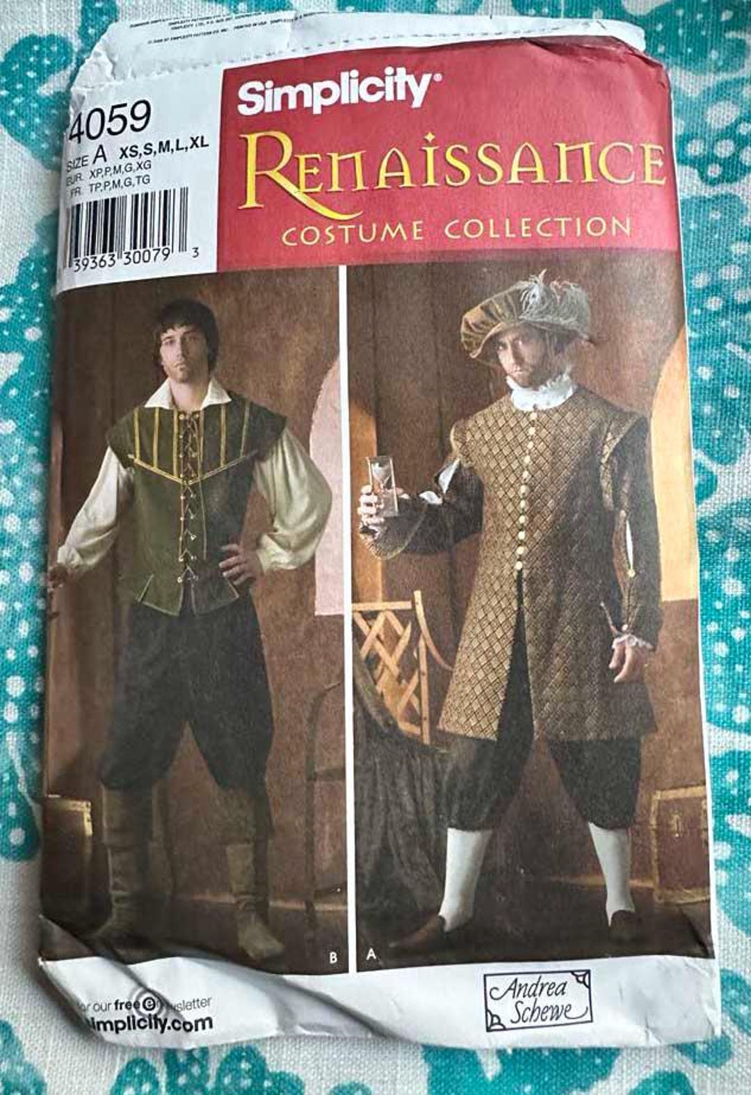 4059 SIMPLICITY RENAISSANCE MEN Costume Collection Simplicity Sewing ...