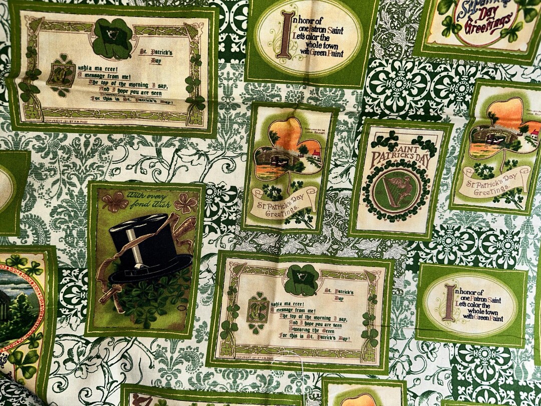 1 Yard 9" ERIN GO BRAGH! 100% Cotton Sewing Quilting Fabric Fabri-quilt ...