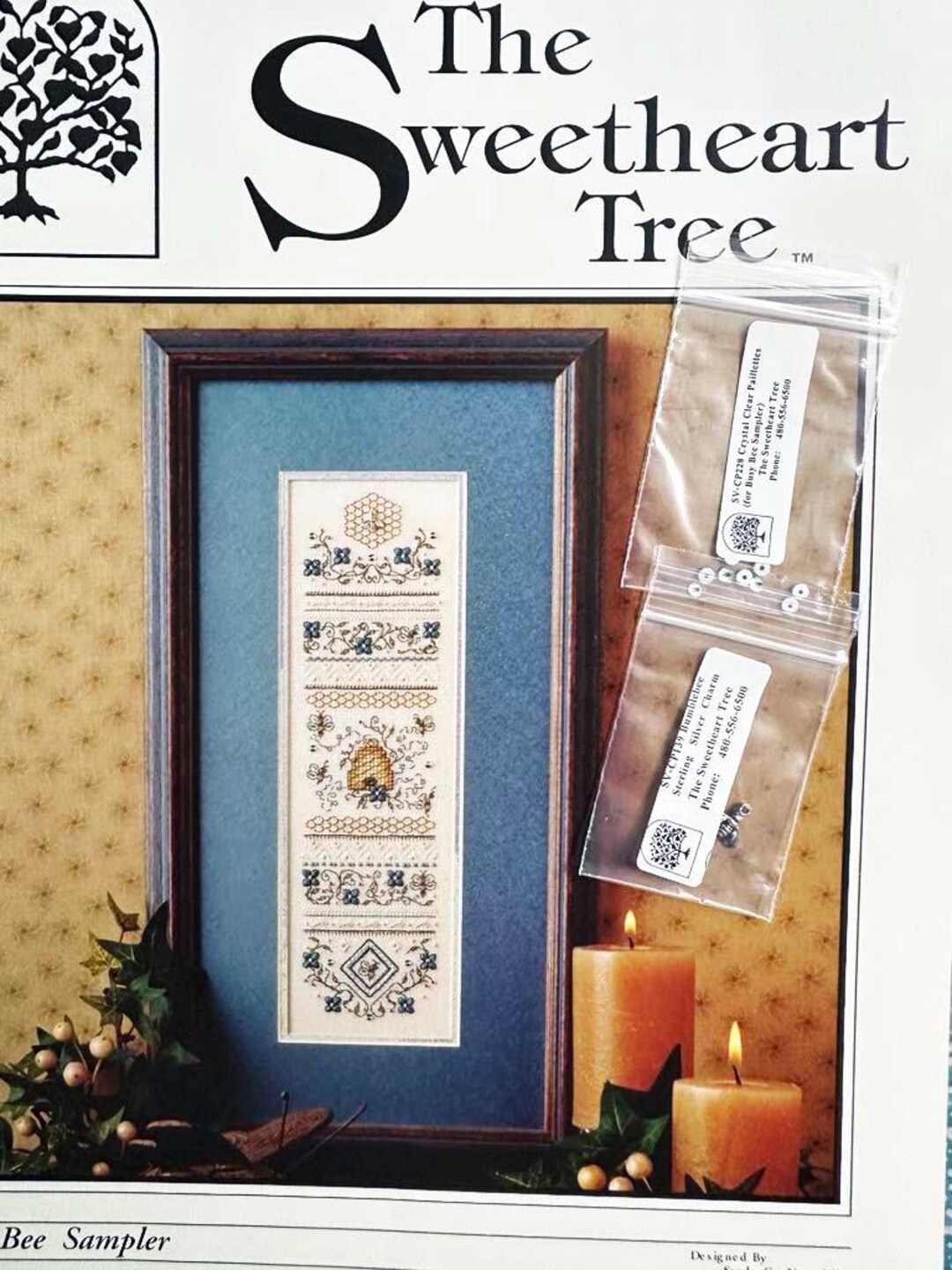 2002 SWEETHEART TREE With Sterling Silver Bumble BEE Charm and Sequins ...