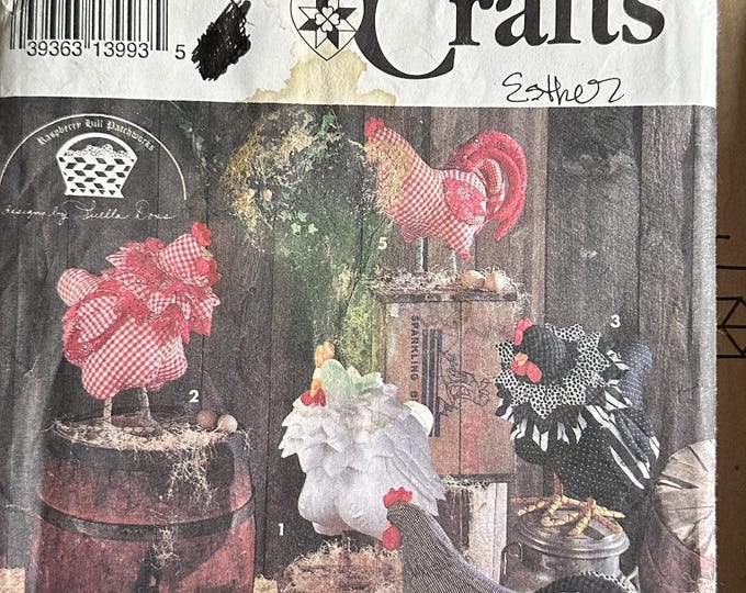 1993 SIMPLICITY CRAFTS ROOSTERS Sewing Pattern 8399 Uncut Includes ...