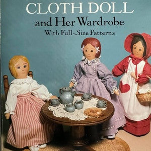 1990 Old FASHIONED CLOTH DOLL Craft Book Her Wardrobe With Full Size ...