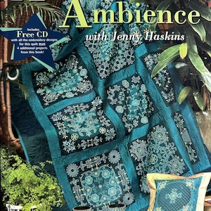 AQUAMARINE AMBIENCE QUILTING Embroidery W/ Jenny Haskins Includes C.D ...