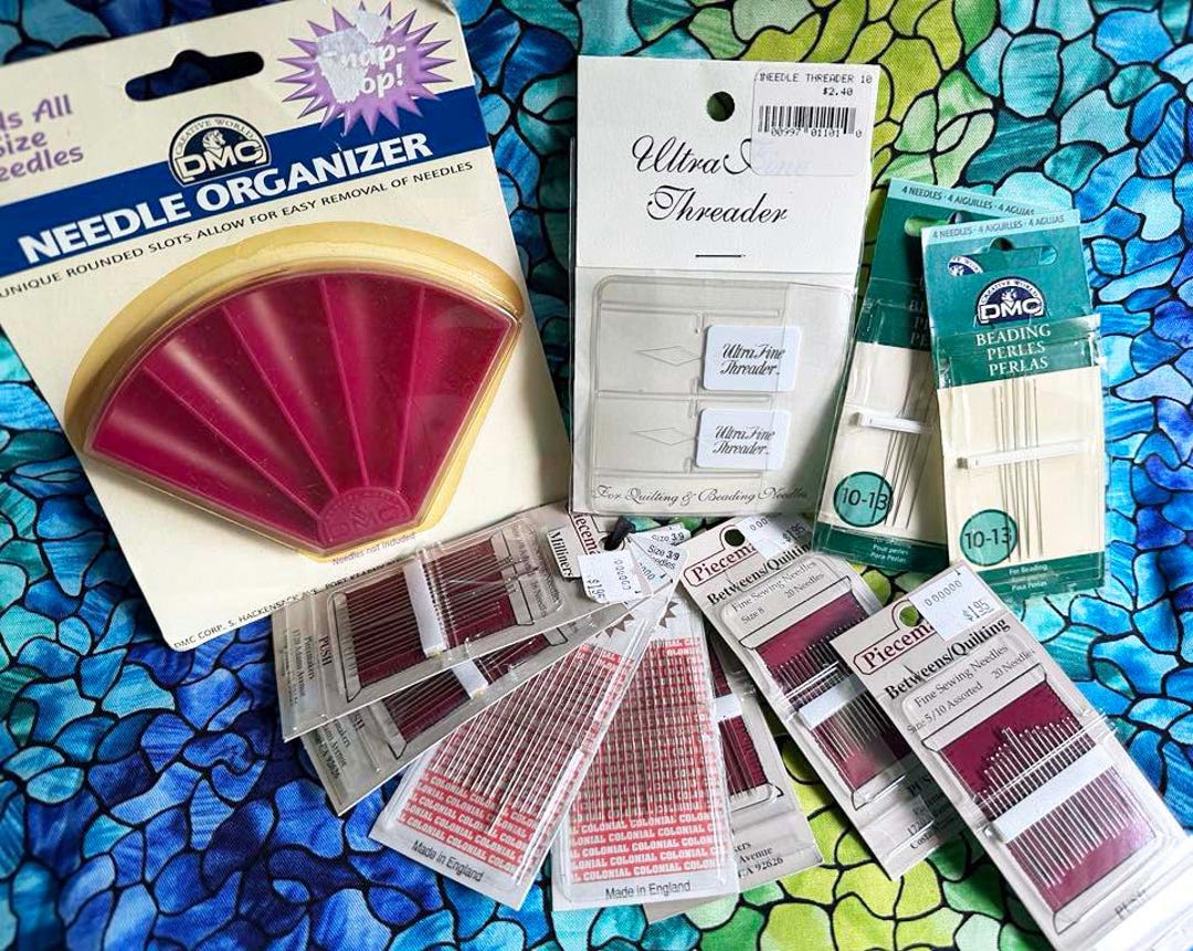 NEEDLES, NEEDLE ORGANIZER & Ultra Threader With Lots of Sewing Needles ...