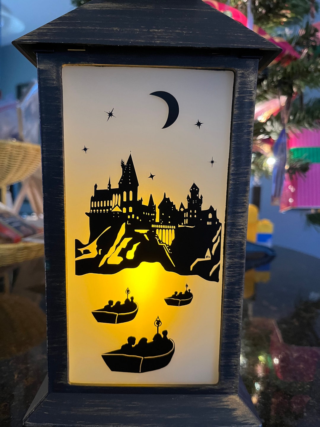 Boy Wizard Magic Castle Boats Lake Christmas SVG Silhouette Download - Etsy