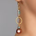Long Pearl Beaded Earrings Brown Blue Pearl Dangle Earring Gold Ring Earrings Brown Pearl ...