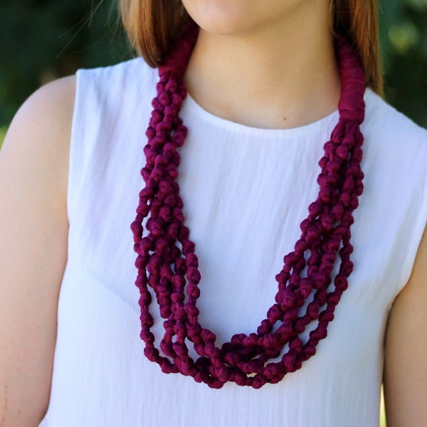 Burgundy Necklace - Etsy