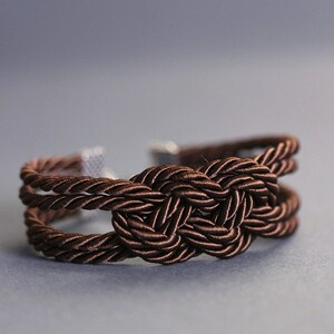 Dark Brown Bracelet Brown Rope Knot Bracelet Rope Bracelet Knot Cord ...