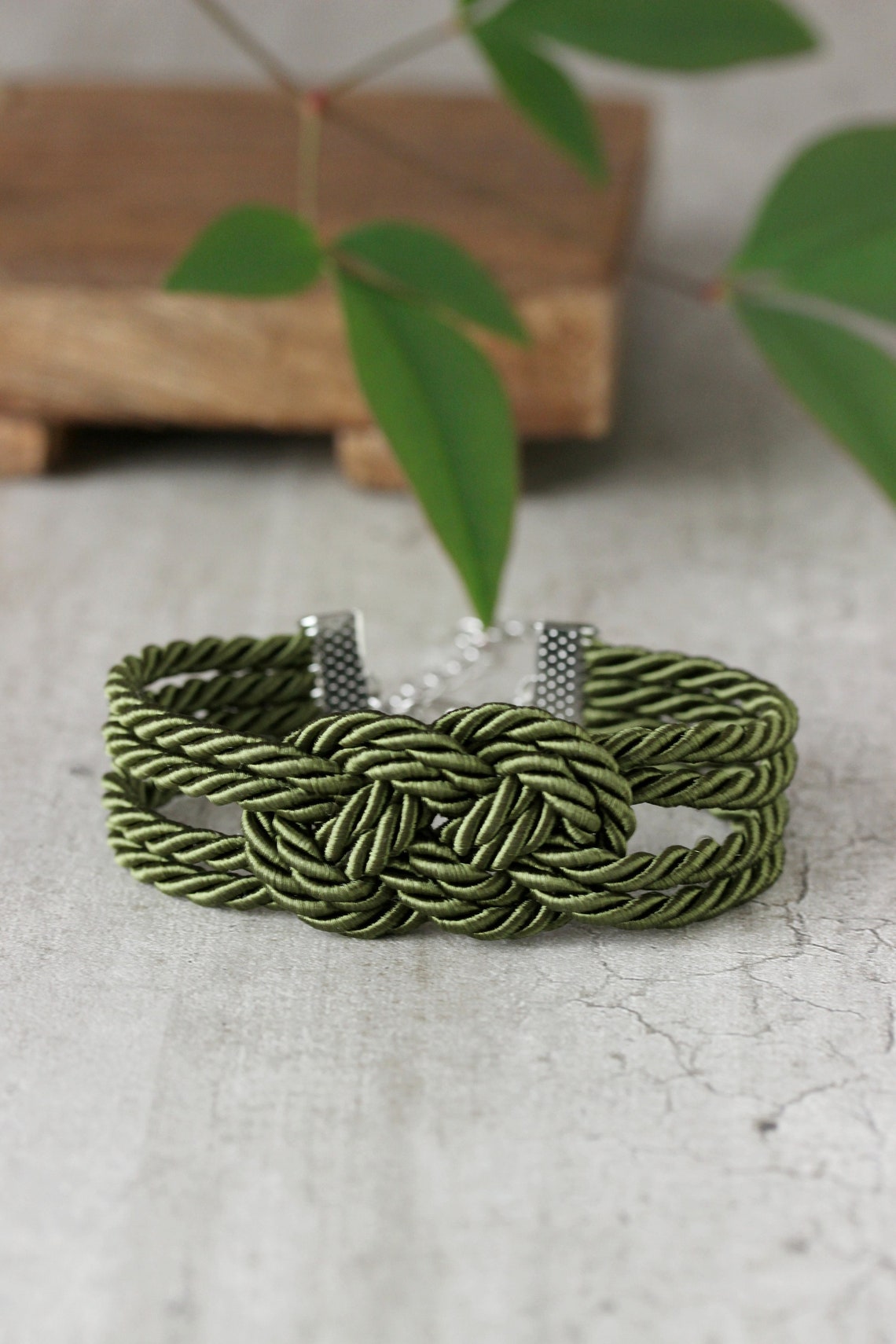 Forest Green Bracelet Rope Knot Bracelet Green Rope Bracelet - Etsy
