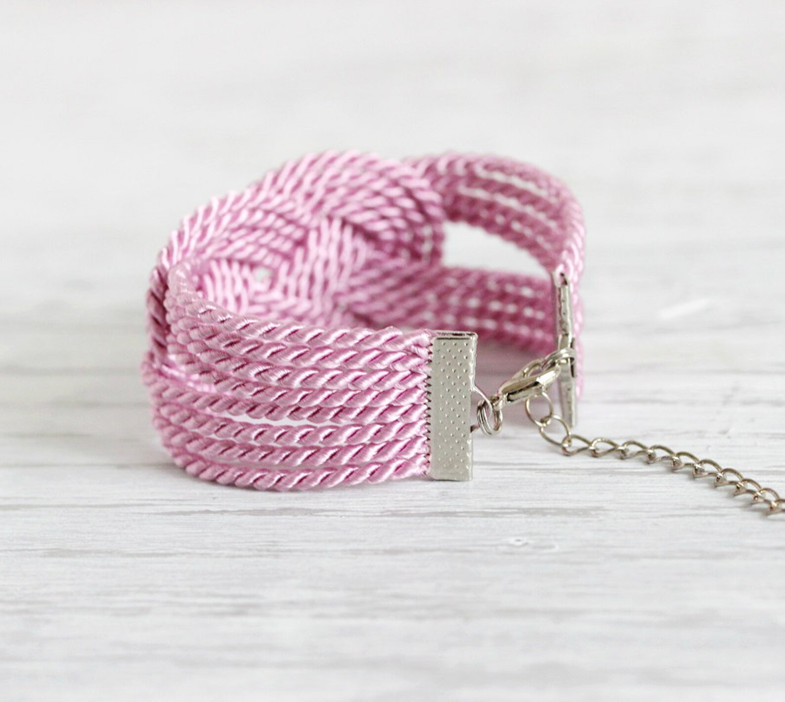 Pink Knot Bracelet Rope Knot Bracelet Pink Rope Bracelet Knot | Etsy