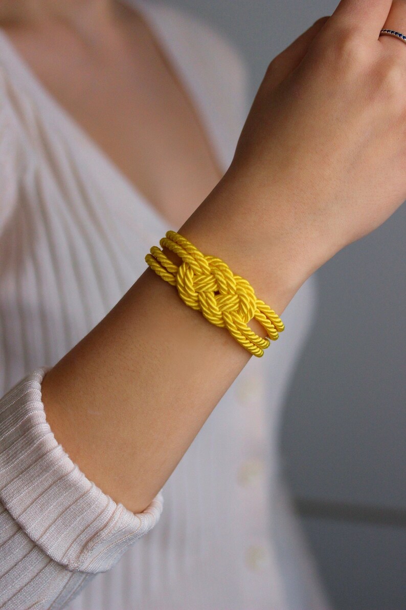 Bright Yellow Bracelet Yellow Rope Knot Bracelet Rope Bracelet - Etsy