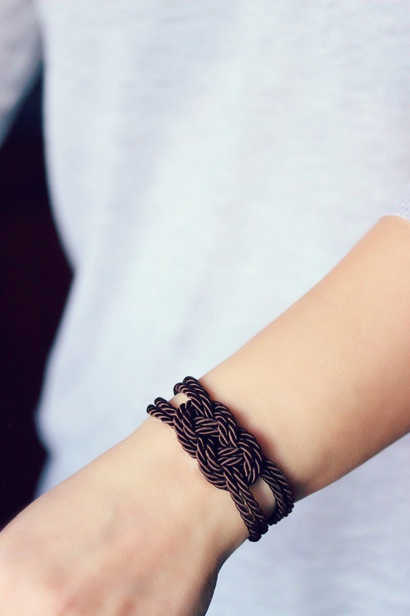 Dark Brown Bracelet Brown Rope Knot Bracelet Rope Bracelet | Etsy