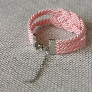 Delicate Pink Knot Bracelet Rope Knot Bracelet Baby Shower Gift Pink ...