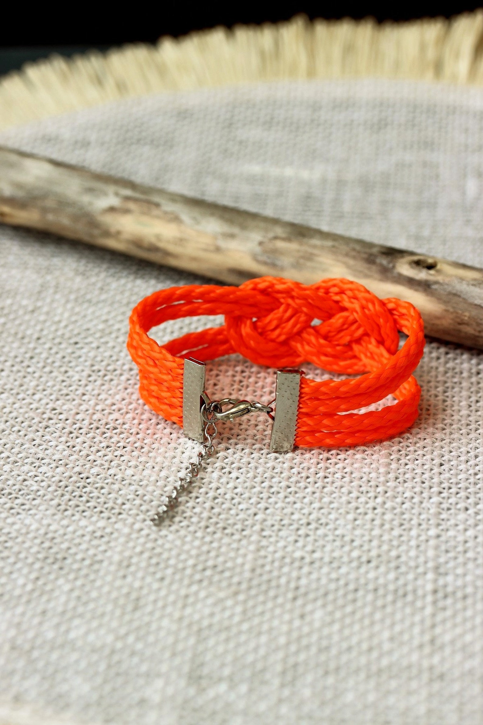 Neon Orange Rope Bracelet Bright Summer Bracelet Green - Etsy